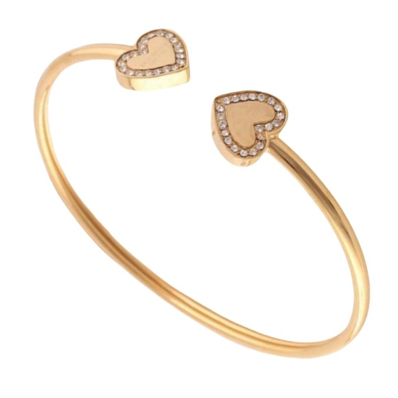 Michael Kors | Jewelry | Michael Kors Gold Heart Logo Cuff Bracelet ...